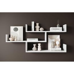 Home Affaire Wandboard &raquo;Wandregal Trio&laquo; 1 Stk. tlg. H&auml;ngeregal mit 3 Ablagefl&auml;chen, modernes Design, variabel einsetzbar wei&szlig; Holzwerkstoff B/H/T: 