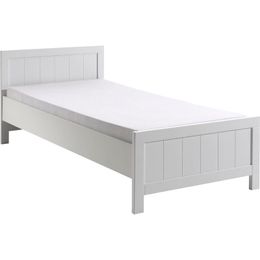 Vipack Einzelbett Made in Europe, Einzelbett in Landaus Optik mit Liegefl&auml;che 90 x 200 cm, Wei&szlig; lackiert wei&szlig; Liegefl&auml;che L&auml;nge B: 200cm x 90cm, H&ouml;he Bett: 