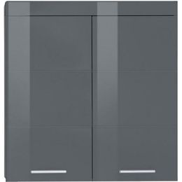 Welltime H&auml;ngeschrank &raquo;Avena&laquo; Badschrank breit mit verstellbaren B&ouml;den - Ma&szlig;e (B/T/H) 73/23/77 cm graumatt, B/H/T: 73cm x 77cm x 23cm, T&uuml;ren: 2 Stk.
