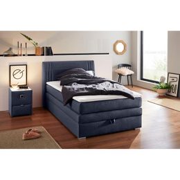 Jockenh&ouml;fer Boxspringbett &raquo;"Amira", mit Bettkasten und Topper&laquo; erh&auml;ltlich in den Breiten 120,140 & 180cm blau Bezug: 100% Polyester;Topper und Matratzenspiegel: 