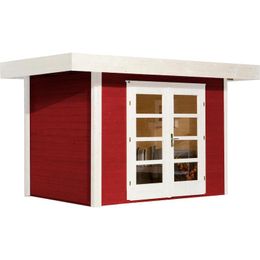 Weka Gartenhaus &raquo;Designhaus 126 Plus&laquo; rot Massivholz Fu&szlig;boden im Gartenhaus, ohne Dacheindeckung