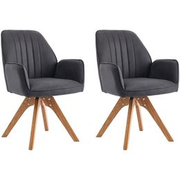 Home Affaire Stuhl &raquo;Pollenca&laquo; (Set) 2 Stk.tolle Optik grau Metall B/H/T: 56cm x 86cm x 64cm, 2 Stk., Microfaser uni, 2er Set,anthrazit