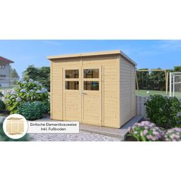 Konifera Gartenhaus &raquo;Felix 2&laquo; Inklusive Fu&szlig;boden beige Massivholz Fu&szlig;boden im Gartenhaus, ohne Dacheindeckung