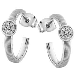 Firetti Damen Paar Creolen &raquo;Schmuck Geschenk Silber 925 Ohrschmuck Ohrringe Kreis Solit&auml;roptik&laquo; mit Zirkonia (synth.) silber 20mm, Silber 925 (