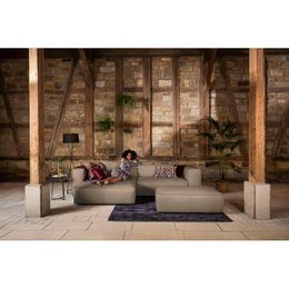 W.Schillig Ecksofa &raquo;around-the-block, modern und elegant, bequem, L-Form&laquo; mit eleganter Biese, mit Federkern braun Longlife Xtra-Leder Z59: Glattleder