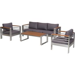 Merxx Gartenlounge-Set &raquo;Nestos&laquo; Set, 14 tlg. inkl. 2 Sessl, 1 Bank, 10 Aulagen, 1 Tisch Aluminium, Kunststoff B/H/T: 82cm x 63,5cm x 70cm