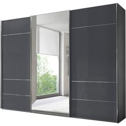 STAUD Schwebet&uuml;renschrank &raquo;Sonate Lucca mit Spiegel, Made in Germany&laquo; Mit vier verschiedenen Ausstattungsvarianten grau Holzwerkstoff Vulkan Dekor, B/