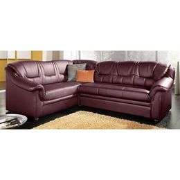 DOMO collection Ecksofa &raquo;Montana, zeitlose R&uuml;ckensteppung, bequeme Armlehnen, L-Form&laquo; wahlweise mit Bettfunktion rot B/H/T: 234cm x 84cm x 185cm, 