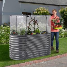 Konifera Hochbeet &raquo;2-in-1 Hoch-und Anzuchtbeet&laquo; BxTxH: 160x80x82 cm schwarz Polyethylen (PE), Stahl B/H/T: 160cm x 82cm x 80cm
