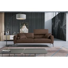 Egoitaliano 2,5-Sitzer &raquo;Masu, Designsofa mit erstklassigem Sitzkomfort, Breite 218cm&laquo; inkl. 2 Kissenrollen, R&uuml;ckenelemente manuell verstellbar, Metallf&uuml;&szlig;e braun 