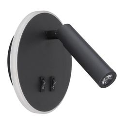 Globo LIGHTING LED Wandleuchte &raquo;MANY&laquo; LED-Modul 1 Stk. Warmwei&szlig; Wandlampe, 2 Schalter, getrennt schaltbar, Wohnbereich, Flur schwarz &Oslash; 14,6cm, 1 Stk.