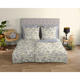 Good Morning Wendebettw&auml;sche &raquo;Vesper&laquo; 2 Stk. 100% Baumwolle, Renforc&eacute;, Rei&szlig;verschluss, Wendeoptik, Blume beige Renforc&eacute;, Obermaterial: 100% Baumwolle 