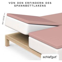 Schlafgut Spannbettlaken &raquo;Pure Split-Topper&laquo; MADE IN GREEN by OEKO-TEX lila Jersey-Elasthan, Obermaterial: 95% Baumwolle, 5% Elasthan 1 Stk., Jersey-Elasthan, 