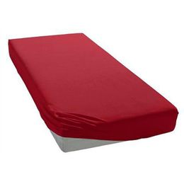 bellana Spannbettlaken &raquo;bellana exclusiv Topper aus 100% Mako-Baumwolle, 150 g/m&sup2;&laquo; feinste Mako-Baumwolle, f&uuml;r Topper bis 10cm H&ouml;he, b&uuml;gelfrei rot 