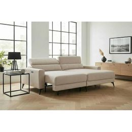 OTTO home Ecksofa &raquo;LEWII, Schlafsofa elektrisch mit Sitztiefenverstellung, L-Form, 225 cm&laquo; mit USB A/C-Anschluss. Federkern, verstellbaren Kopfst&uuml;tzen