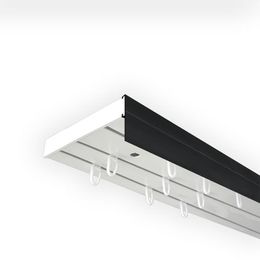 SN DECO GROUP Gardinenschiene &raquo;Vorhangschiene SH mit Blende&laquo; 3 l&auml;ufig-l&auml;ufig Fixma&szlig; schwarz-wei&szlig; Kunststoff B/L: 220cm, 3 l&auml;ufig
