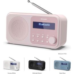 Sharp Radio &raquo;DR-P420&laquo; (A2DP Bluetooth AVRCP Bluetooth Bluetooth Digitalradio (DAB+) FM-Tuner mit RDS 2 W) rosa 40 Stationsspeicher, Batteriebetrieb