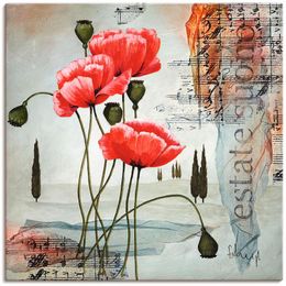 Artland Wandbild &raquo;Klatschmohn&laquo; Blumen 1 Stk. tlg. als Leinwandbild, Poster in verschied. Gr&ouml;&szlig;en rot Leinwand B/H/T: 50cm x 50cm, Leinwandbild Blumen 