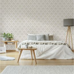 Sublime Vliestapete &raquo;ART DECO NATUREL&laquo; Retro gepr&auml;gt Design Tapeten beige Vlies B/L: 0,52m x 10m, Rollen: 1