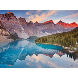 papermoon Fototapete &raquo;Moraine Lake Sunrise&laquo; glatt bunt Vlies B/L: 2,5m x 1,86m, Bahnen: 5 Stk.