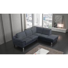 Egoitaliano Ecksofa &raquo;Shakira, Design und Sitzkomfort auf hohem Niveau, tolle Details&laquo; mit Ottomane, L-Form, elegante Metallf&uuml;&szlig;e grau B/H/T: 240cm x 84cm x 212cm, 