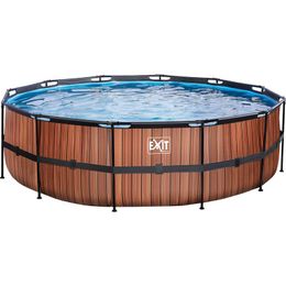 EXIT Framepool &raquo;inkl. Sicherheitsleiter&laquo; &Oslash;xH: 488x122 cm, mit Sandfilteranlage braun &Oslash;/B/H/L: 488cm x Breite x H&ouml;he 122cm x L&auml;nge, 19.330 l