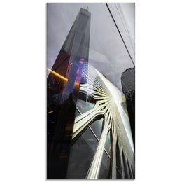 Artland Glasbild &raquo;One World Trade Center&laquo; Amerika 1 Stk. tlg. in verschiedenen Gr&ouml;&szlig;en blau B/H/T: 30cm x 60cm, Glasbild Amerika Hochformat, 1 Stk.