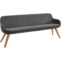 Musterring Essbank &raquo;Tavia&laquo; Stativgestell Wildeiche massiv ge&ouml;lt, Breite 180, 200 oder 220 cm grau 100% PES B/H/T: 220cm x 87cm x 66cm, Chenille