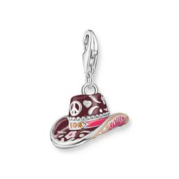 Thomas Sabo Damen Thomas Sabo Charm-Einh&auml;nger &raquo;Cowboy-Hut-Motiv&laquo; mit Zirkonia (synth.) silber Einheitsgr&ouml;&szlig;e