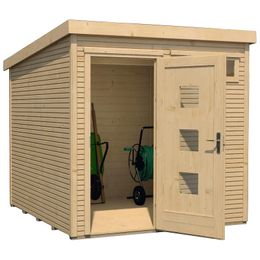 Weka Gartenhaus &raquo;171 Gr.2&laquo; beige Holz teilmassiv Fu&szlig;boden im Gartenhaus, ohne Dacheindeckung