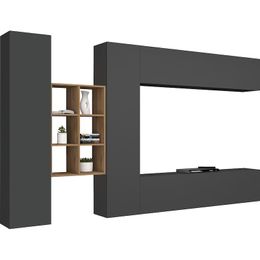 Home Affaire Wohnwand &raquo;Maruska&laquo; 1 Stk. tlg. grau Holzwerkstoff B/H/T: 320cmcm x 180cmcm x 30cmcm