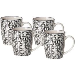Ritzenhoff & Breker Becher &raquo;Takeo Leaves&laquo; Kaffeebecher, je 350 ml Porzellan &Oslash; 8cm x 10cm, 350ml, 4