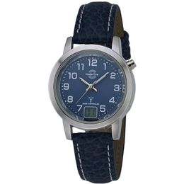 MASTER TIME Damen MASTER TIME Funkuhr &raquo;Basic&laquo; Armbanduhr, Quarzuhr, Damenuhr, Datum,Langzeitbatterie blau Einheitsgr&ouml;&szlig;e