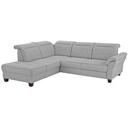 OTTO home Ecksofa &raquo;Solvei L-Form&laquo; wahlweise auch mit Kopfteilverstellung und Schlaffunktion, Federkern silber Luxus-Microfaser Lederoptik (100% 