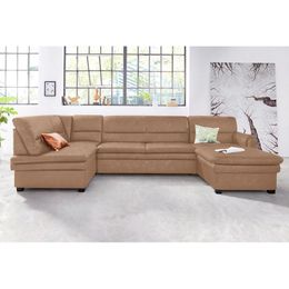 Sit & More sit&more Wohnlandschaft mit Federkern, wahlweise mit Schlaffunktion braun Flachgewebe (100% Polyester);Luxus-Microfaser1 (100% Polyester);Luxus 