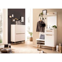 Home Affaire Garderoben-Set &raquo;Torge, Garderobe mit Stauraum, Garderobenschrank im Scandic Design&laquo; Set, 2 Stk. tlg. wei&szlig; Holzwerkstoff B/H/T: 237cmcm