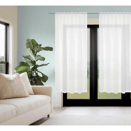 Home Wohnideen Gardine &raquo;DOLLY&laquo; Multifunktionsband 2 Stk. tlg. transparent wei&szlig; Voile, Obermaterial: 100% Polyester 225cm, Multifunktionsband, 140cm