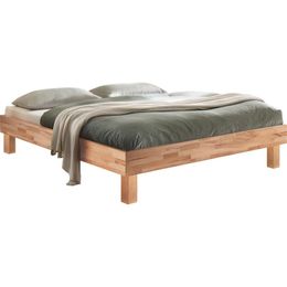 Hasena Holzbett &raquo;Rapallo&laquo; Fu&szlig;h&ouml;he 20 cm beige Kernbuche massiv Liegefl&auml;che L&auml;nge B: 200cm x 160cm, H&ouml;he Bett: 36cm H&ouml;he Bettseite: 16cm H&ouml;he 