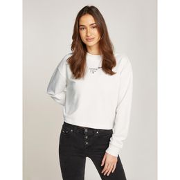 Tommy Jeans Curve Damen Sweatshirt &raquo;TJW ESSENTIAL LOGO 1 CREW EXT&laquo;, in Gro&szlig;en Gr&ouml;&szlig;en mit Logoschriftzug wei&szlig; XXXL(46)