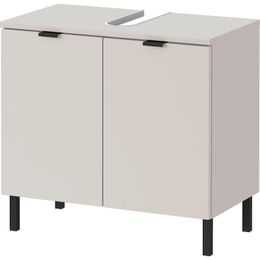 Germania Waschbeckenunterschrank &raquo;GW-Arcena&laquo; 1 Stk. tlg. mit Siphonausschnitt braun Holzwerkstoff Kaschmir, B/H/T: 60cm x 56cm x 34cm, T&uuml;ren: 2 Stk.