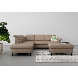 Sit & More sit&more Ecksofa &raquo;Maggiore L-Form&laquo; wahlweise mit Kopfteilverstellung, Schlaffunktion und Stauraum grau 100% Polyester B/H/T: 261cm x 224cm, Luxus-