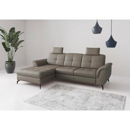 Sit & More sit&more Ecksofa &raquo;Zora&laquo; B/H/T: 262cm x 92cm x 164cm, NaturLEDER , Recamiere links, ohne Bett,ohne Bettkasten,R&uuml;cken Spannstoff