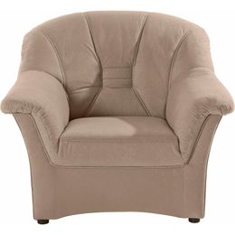 DOMO collection Sessel &raquo;ELVA elegante R&uuml;ckensteppung&laquo; whlw. mit Federkern beige Kunstleder SOFTLUX / Struktur ( 100% Polyester);Microfaser PRIMABELLE 