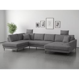 Trends by HG Wohnlandschaft &raquo;Summer&laquo; U-Form, B: 360cm in Cord & Struktur grau 90% Polyester;10% Nylon B/H/T: 360cm x 86cm x 195,5cm, Struktur, 