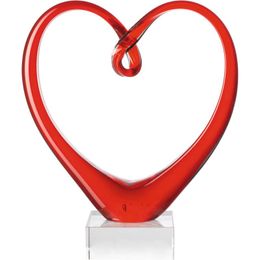 Leonardo Dekofigur &raquo;Herzskulptur HEART 24 cm rot&laquo; rot Glas B/H/T: 21cm x 24cm x 8cm