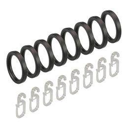 Liedeco Gardinenring f&uuml;r Gardinenstangen &Oslash; 16 mm grau Materialmix &Oslash; 1,6cm, 8 Stk.