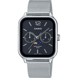 Casio Timeless Collection Herren CASIO TIMELESS COLLECTION Quarzuhr Armbanduhr, Herrenuhr, Damenuhr, Datum, Mondphase, Edelstahlarmband silber 