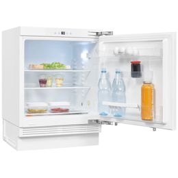 Exquisit Einbauk&uuml;hlschrank &raquo;UKS140-V-FE-010E&laquo; 82,3 cm hoch 59,5 cm breit Ideal zum Unterbauen in die K&uuml;chenzeile f&uuml;r kleine K&uuml;chen, B&uuml;rok&uuml;chen silber 