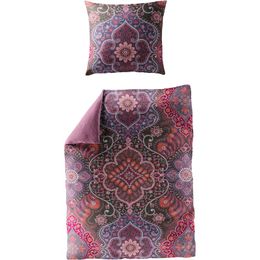 Jekatex Wendebettw&auml;sche &raquo;FLORENZIA&laquo; 2 Stk. Bettw&auml;sche-Set aus 100% Baumwolle lila Mako-Satin, Obermaterial: 100% Baumwolle B/L: 200cm x 200cm, 1 Stk., 1 Stk.,