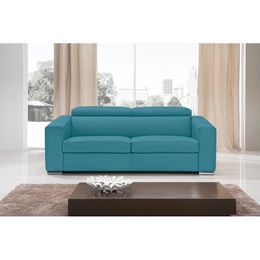 Egoitaliano Schlafsofa &raquo;Cabiria, Design und super Sitz- und Liegekomfort&laquo; Sofa inkl. Schlaffunktion, Kopfteile verstellbar, mit Metallf&uuml;&szlig;en blau B/H/T: 226cm x 
